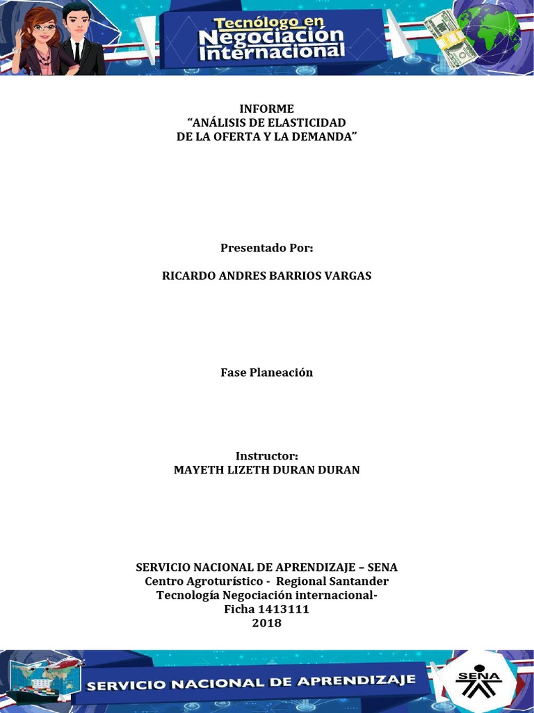 Actividad 8 Evidencia 1 Informe "Análisis de Elasticidad de La Oferta Y La Demanda" | PDF ...