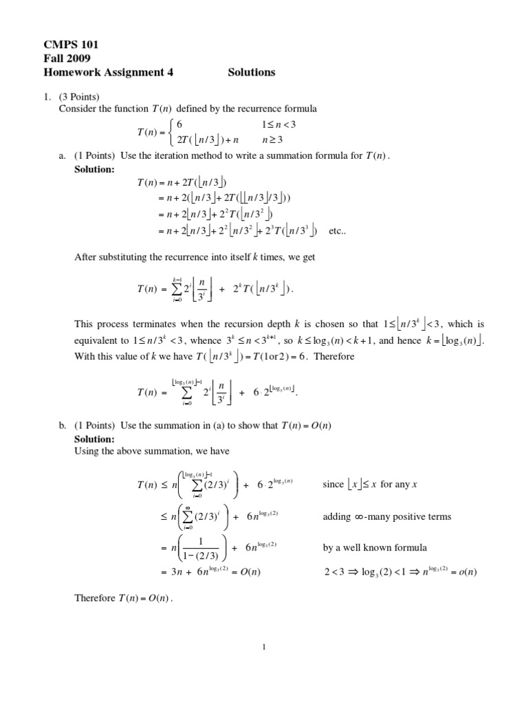 CMPS 101 Fall 2009 Homework Assignment 4 Solutions | PDF | Mathematical Logic | Discrete Mathematics