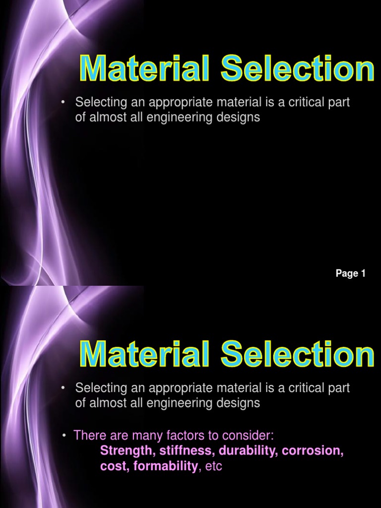 Material Selection in Mechanical Design | PDF | Variable (Mathematics ...