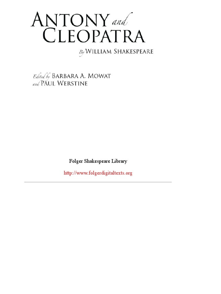 Antony and Cleopatra | PDF | Mark Antony | Cleopatra