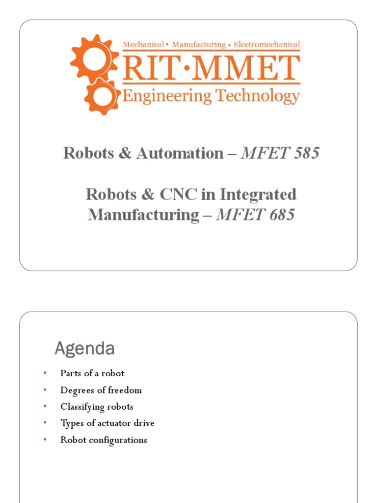Parts of A Robot, DOF, Classifying Robots PDF | PDF | Servomechanism | Actuator