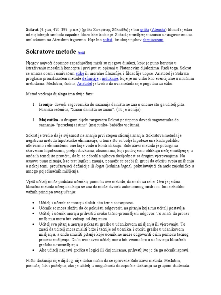 Sokrat - Dijalektika | PDF