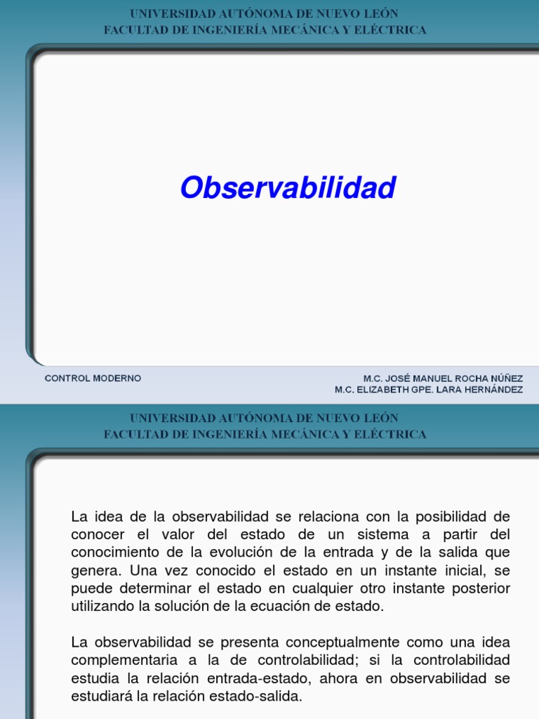 07 Observabilidad | PDF | Matriz (Matemáticas) | Álgebra