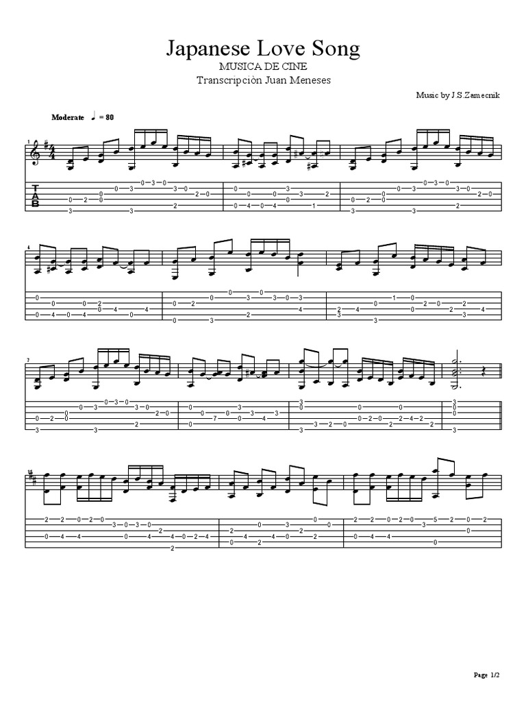 Japanese Love Song Sheet Music | PDF