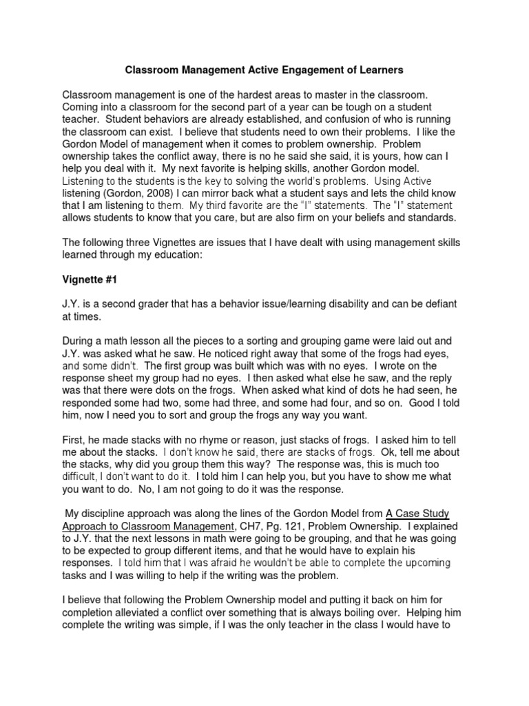 Classroom Management Examples | PDF | Classroom Management | Classroom