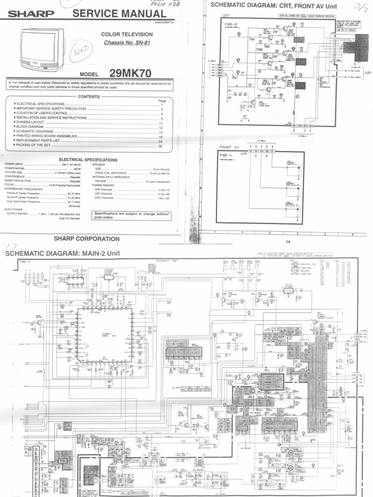 Sharp 29mk70 Chassis Sn-81 SCH | PDF