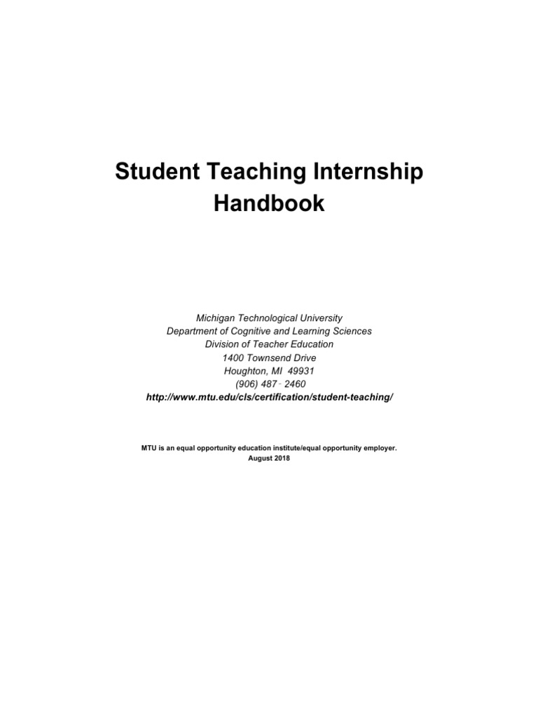 MTU Student Teaching Guide | PDF | Teachers | Educational Assessment