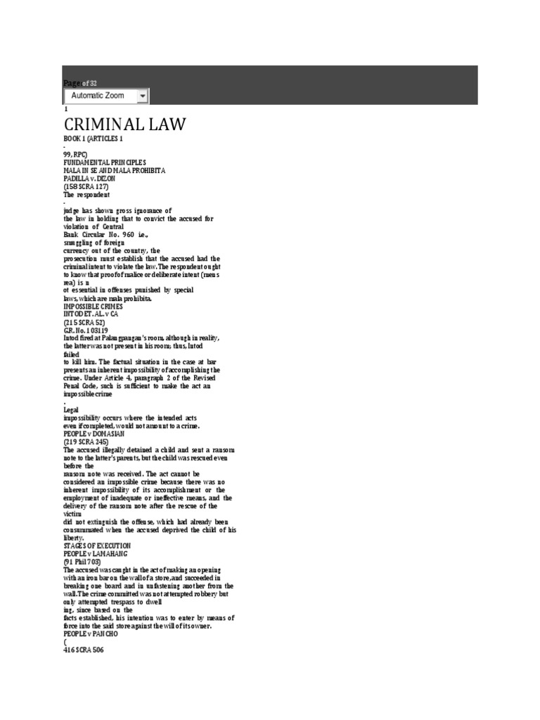 Case Digest Criminal Law | PDF | Theft | Criminal Law