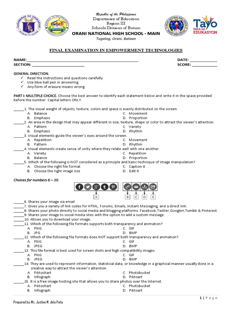 Empowerment Technologies 1st Quarter Exam | PDF | File Format ...