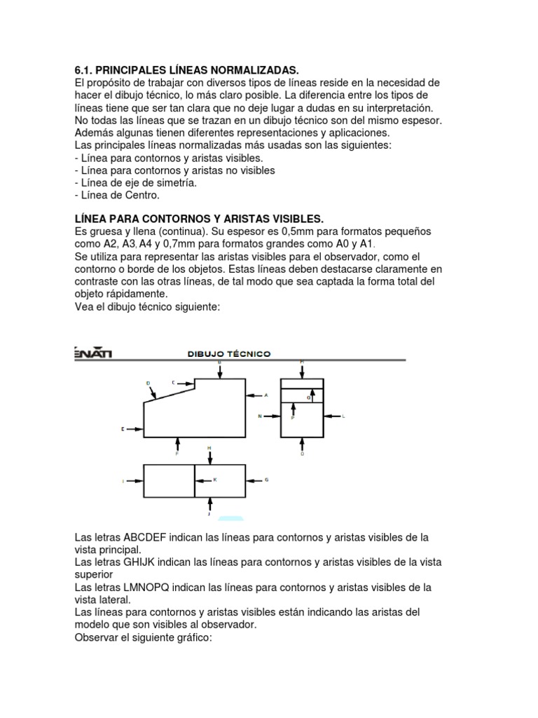 Líneas Normalizadas en Dibujo Técnico | PDF | Dibujo | Dibujo técnico