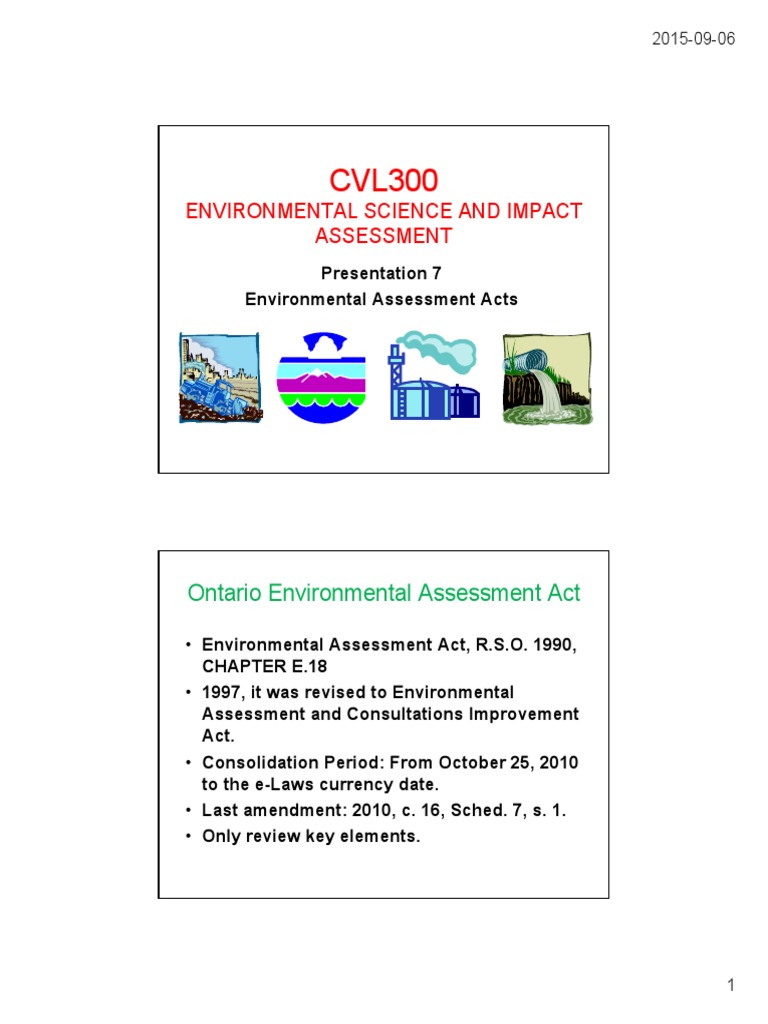 Overview of Environmental Assessment Acts and Processes in Ontario and ...