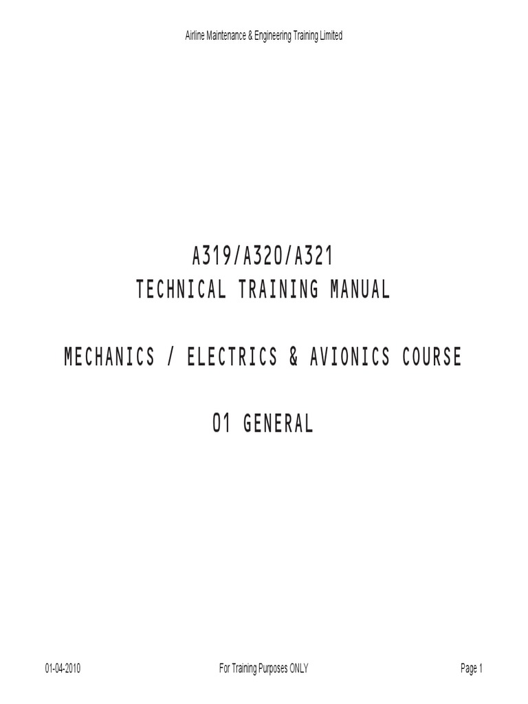 A319/A320/A321 Technical Training Manual Mechanics / Electrics ...