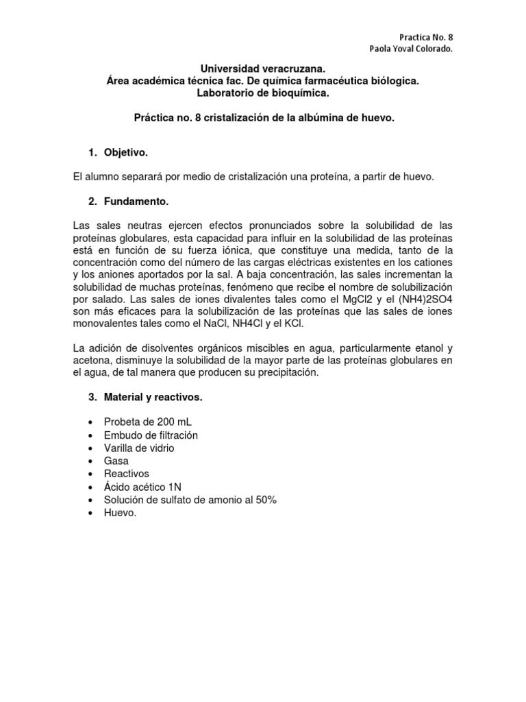 Bioq No.8 PYC | PDF | Sal (química) | Proteínas