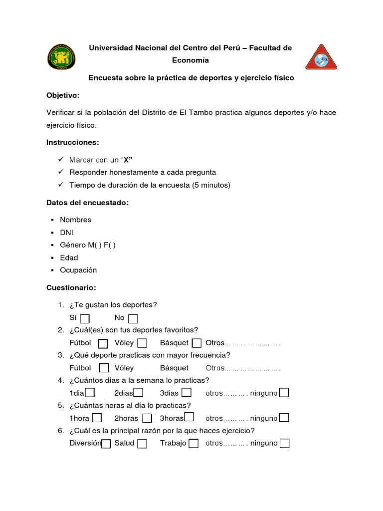 Encuesta Sobre Actividad Deportiva Deportes Asociación De Futbol