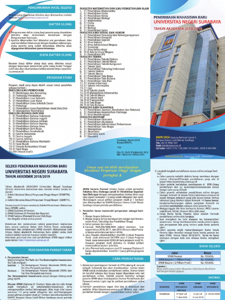 Brosur-Spmb UNESA PDF | PDF