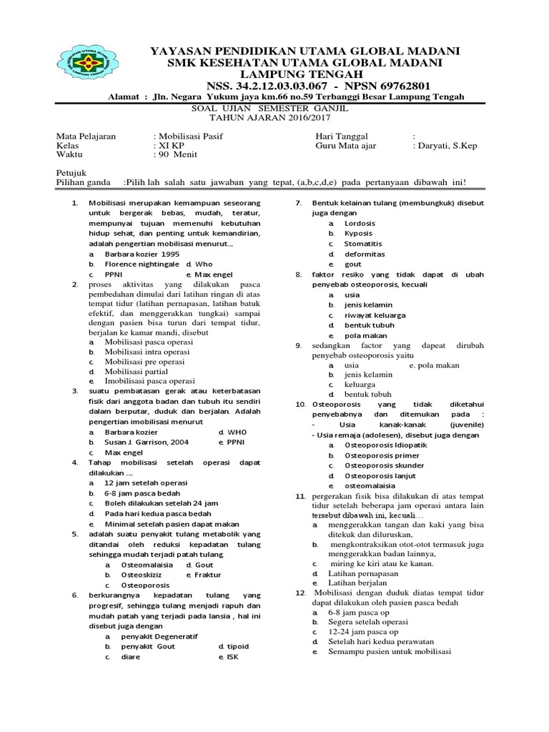 Soal MP Kelas XI | PDF