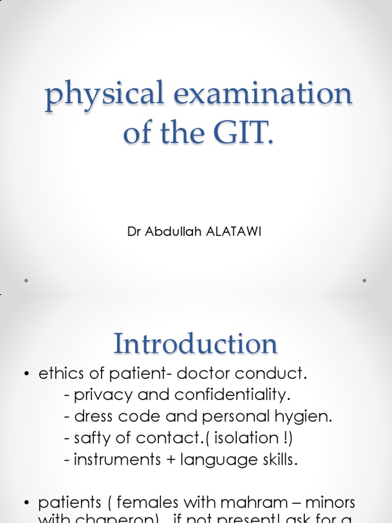 GIT Physical Examination Guide | PDF | Clinical Medicine | Medical ...