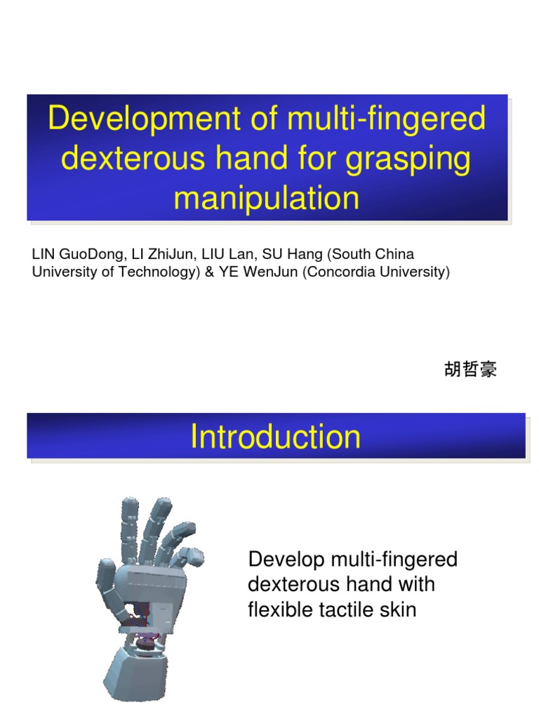 Development of Multi-Fingered Dexterous Hand For Grasping Manipulation ...