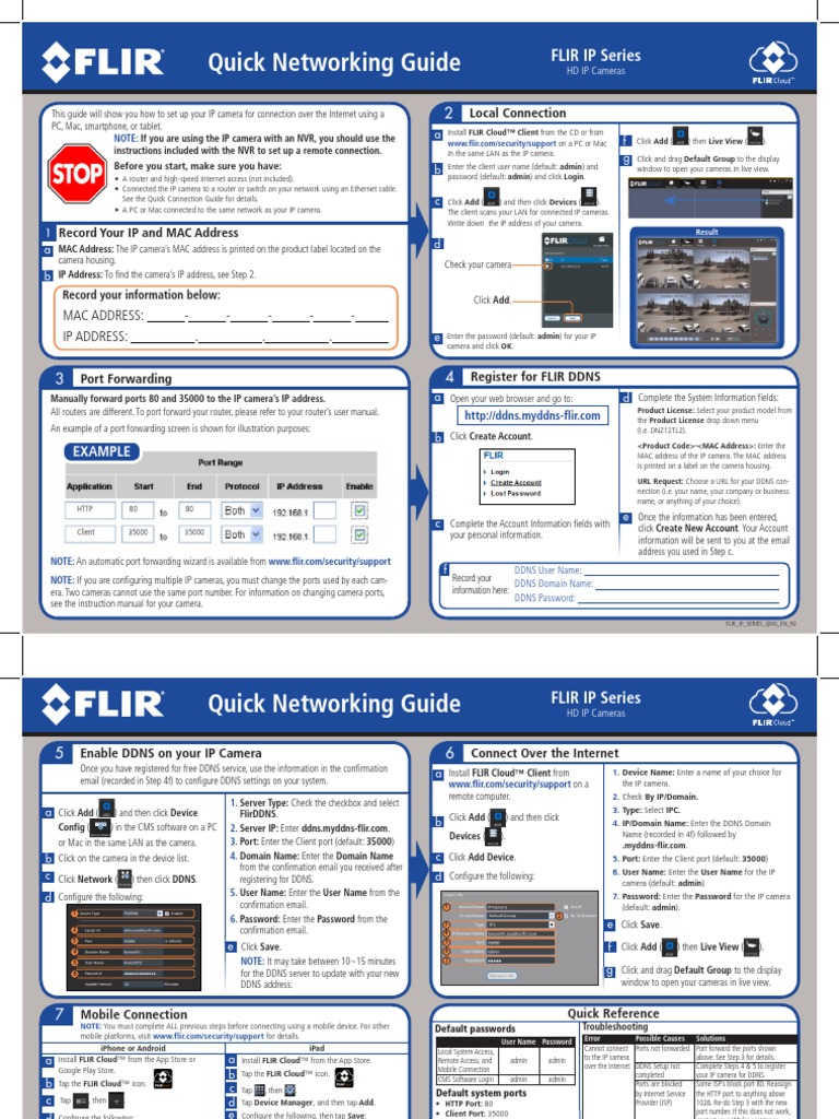 FLIR IP-SERIES Quick Networking Guide | PDF | Port (Computer Networking ...