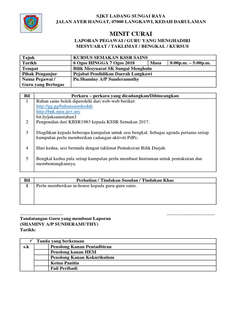 Minit Curai KSSR Sains | PDF