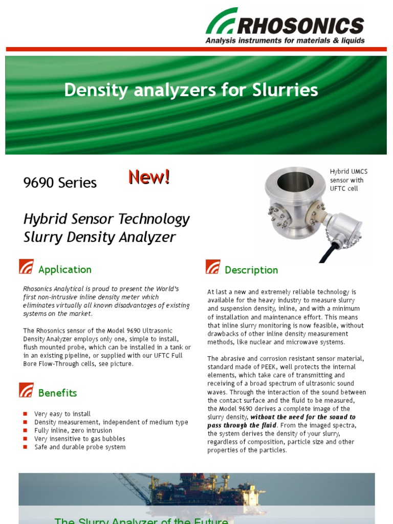 Model 9690 Ultrasonic Slurry Density & Concentration Analyzer M9690v2.0 ...