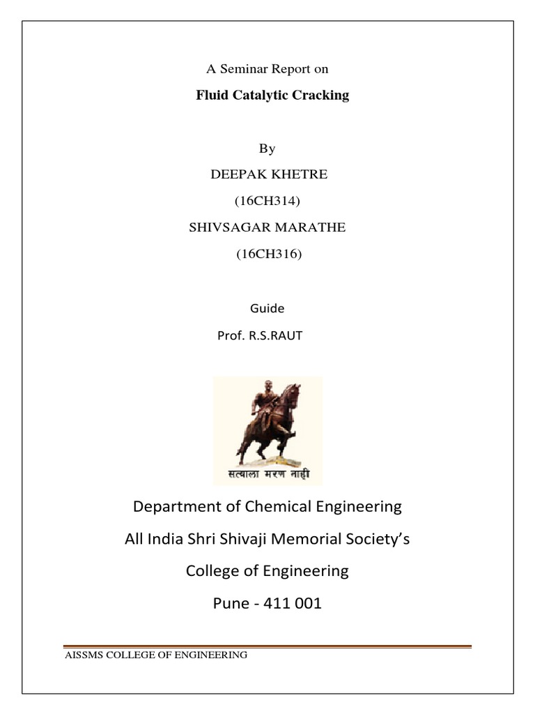 Final FCC Report | PDF | Cracking (Chemistry) | Oil Refinery