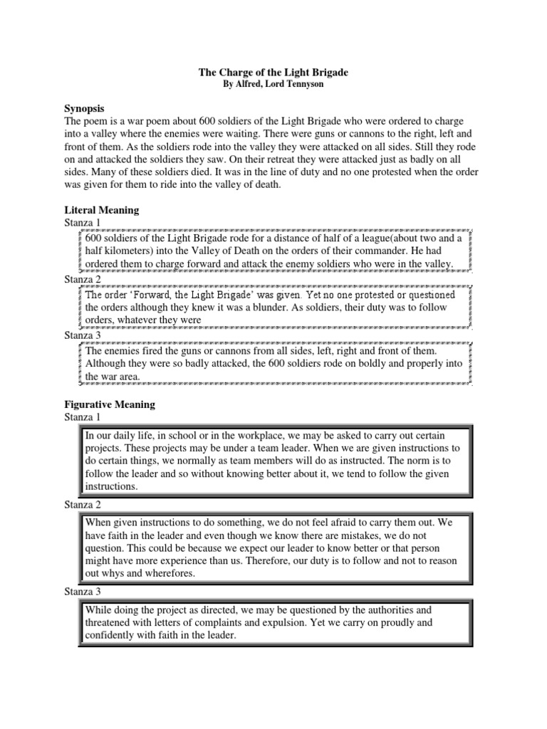 The Charge of The Light Brigade | PDF | Unrest | Armed Conflict