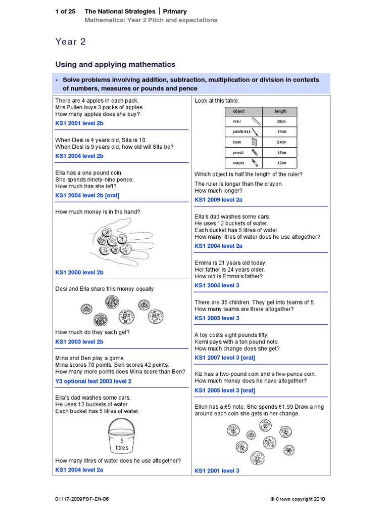Year 2 - Math Pitch and Expectations | PDF | Shape | Subtraction