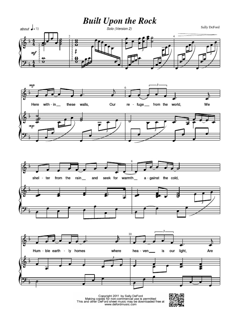 Built Upon The Rock: Solo (Version 2) About | PDF