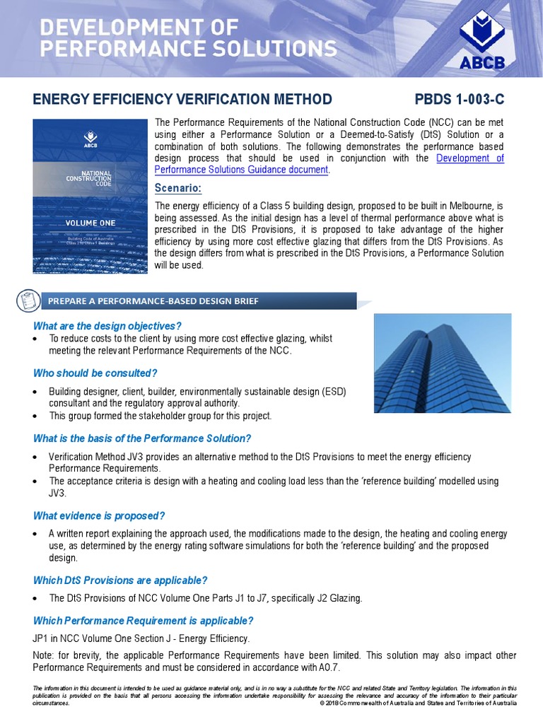 Energy Efficiency Verification Method PBDS 1-003-C: Scenario | PDF ...