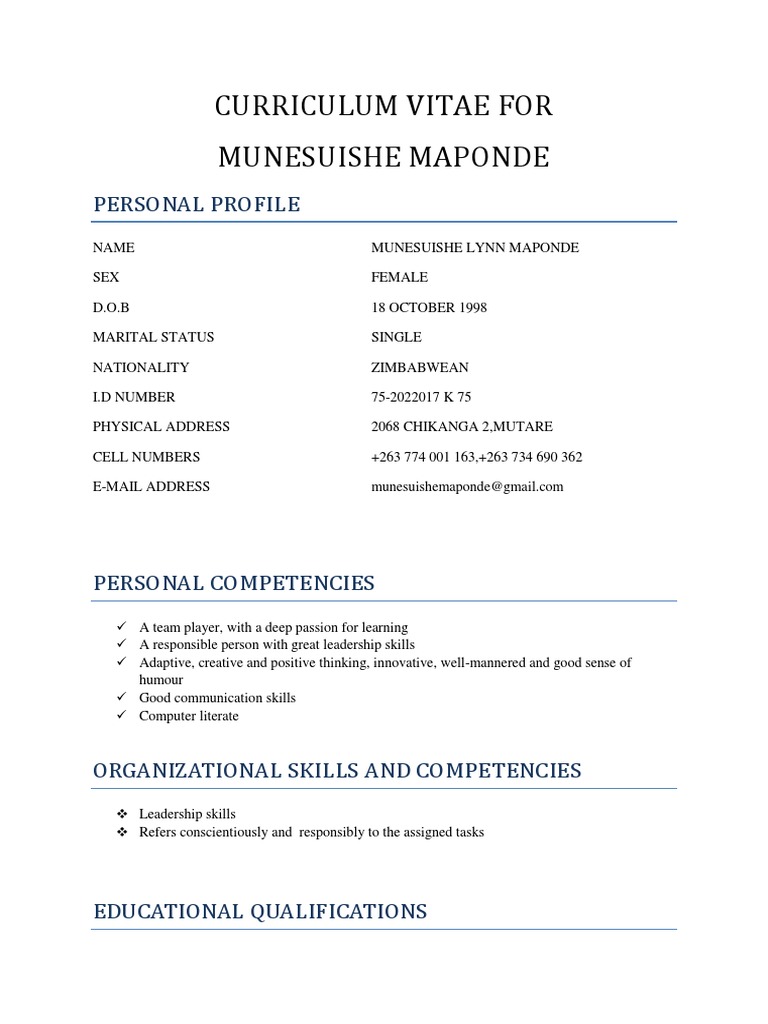 Mumu CV | PDF