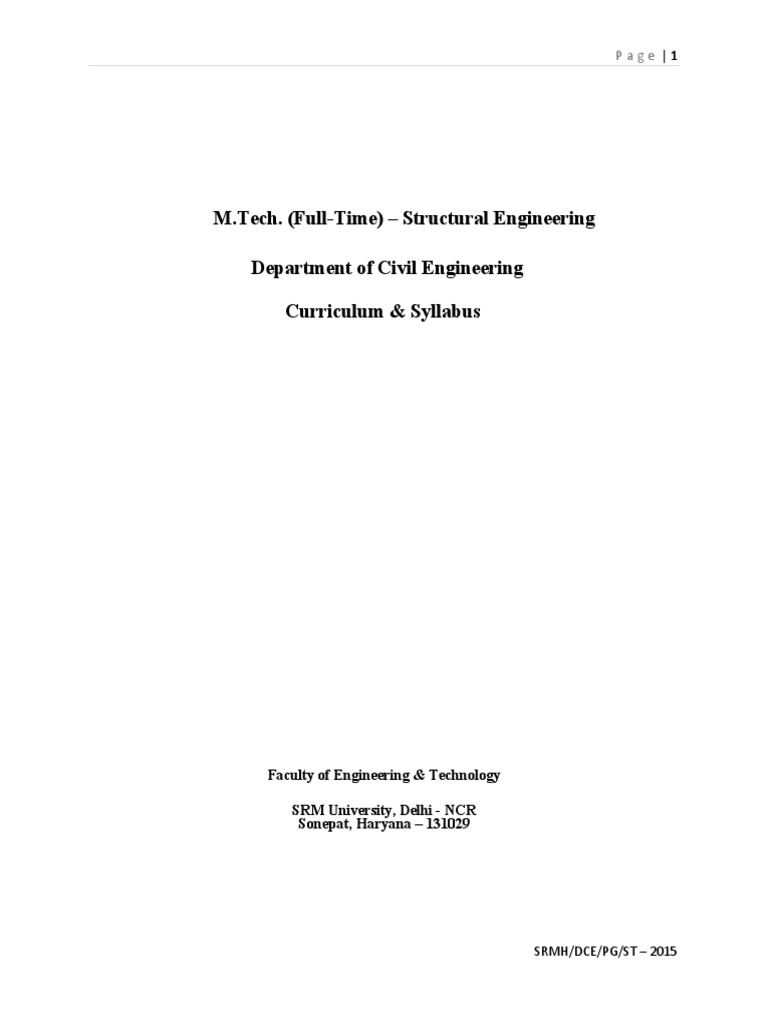 M.Tech. (Full-Time) - Structural Engineering Department of Civil ...