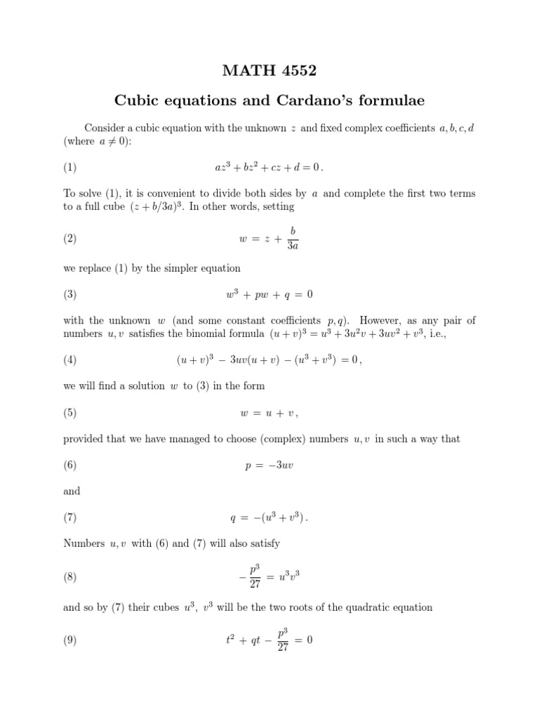 4552 Cubic Quartic | PDF | Algebra | Mathematical Analysis