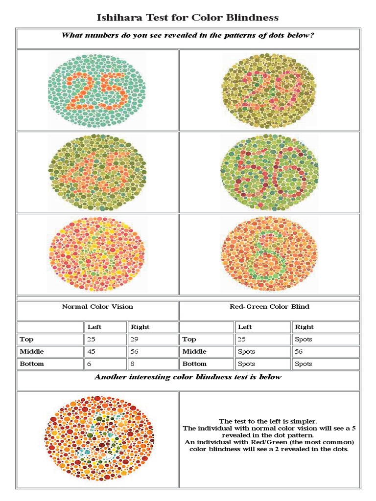Color Vision Test PDF | PDF