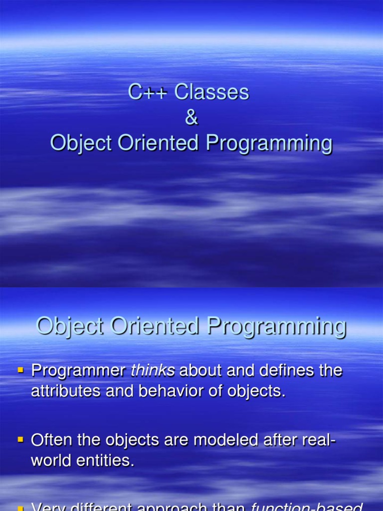 C Classes And Object Oriented Programming Pdf Method Computer Programming Class