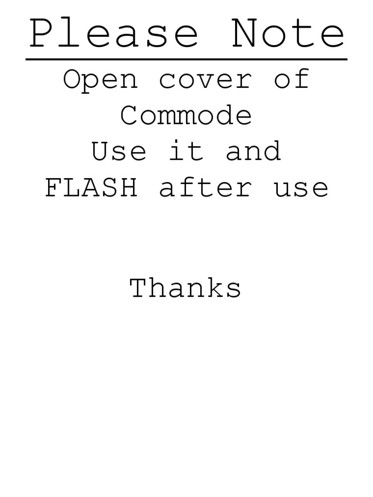 Open Cover of Commode Use It and FLASH After Use | PDF