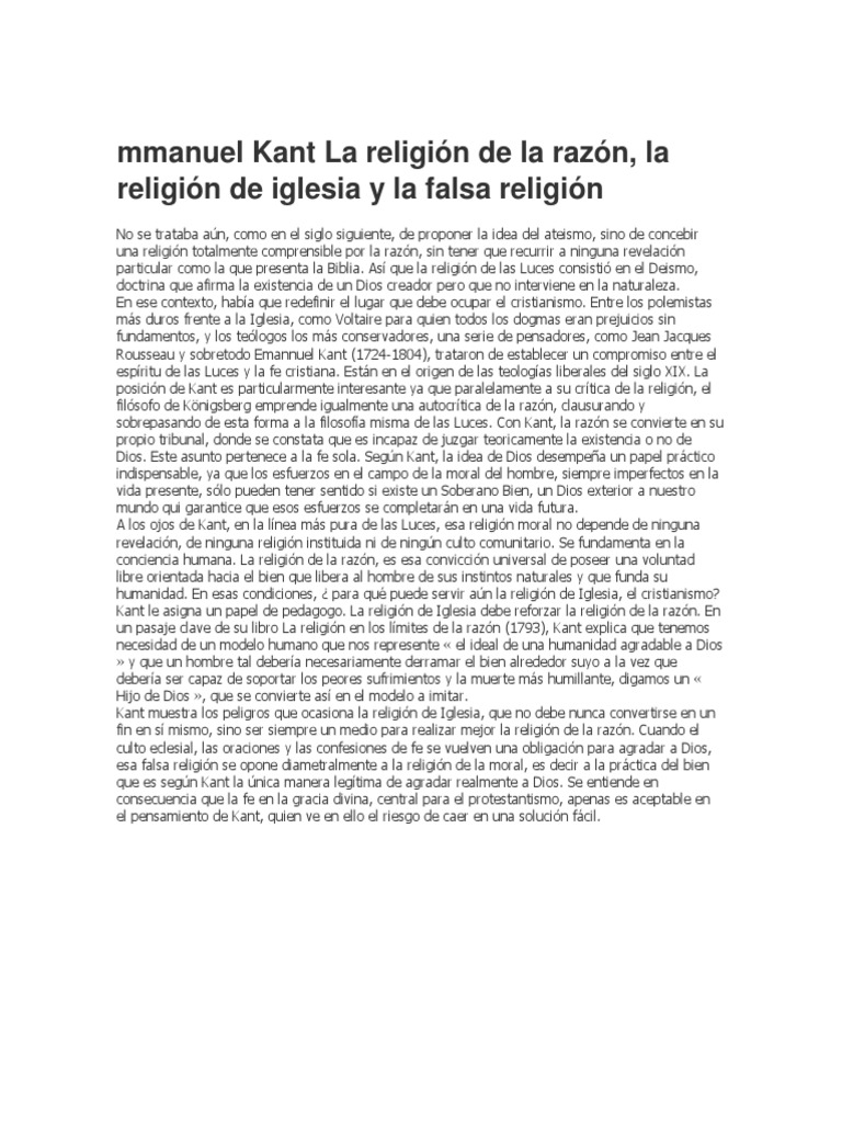 Kant y Religion | PDF | Immanuel Kant | Dios