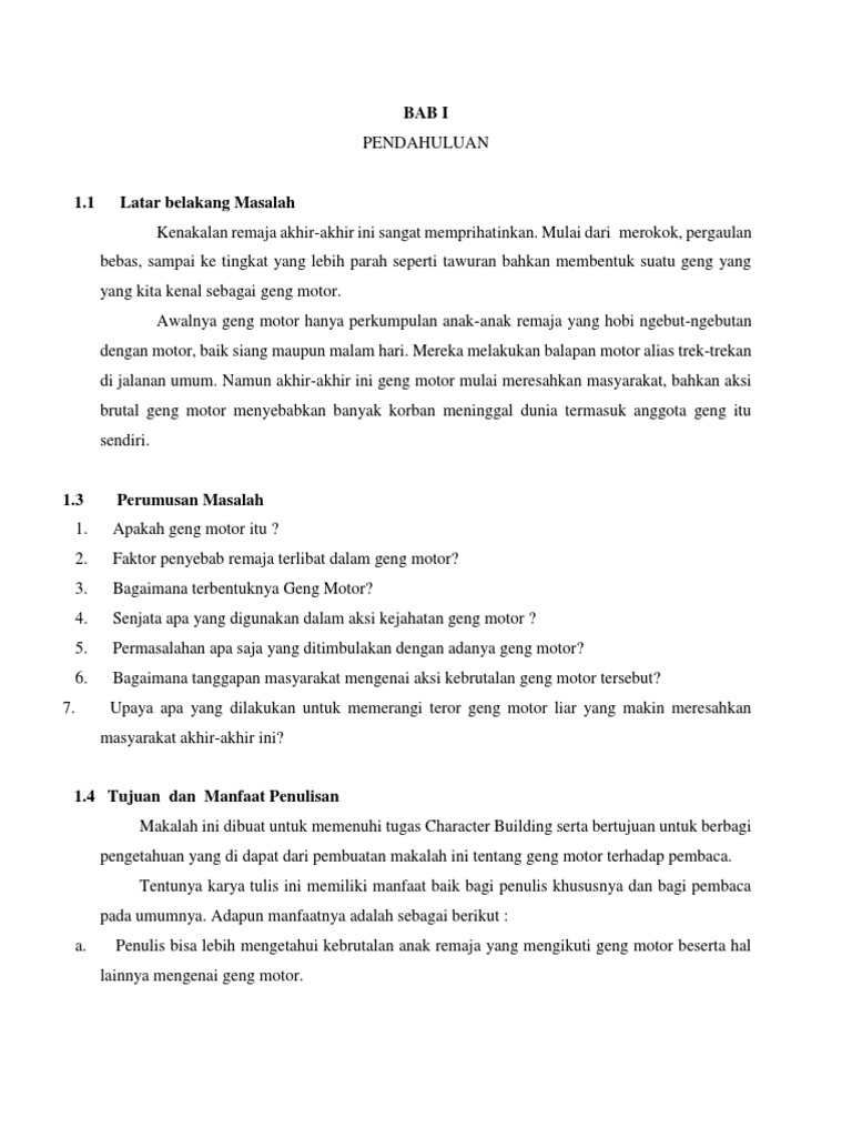 Makalah Geng Motor | PDF