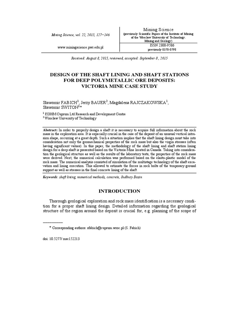 Design of The Shaft Lining Phase2 | PDF | Impact Crater | Fracture ...