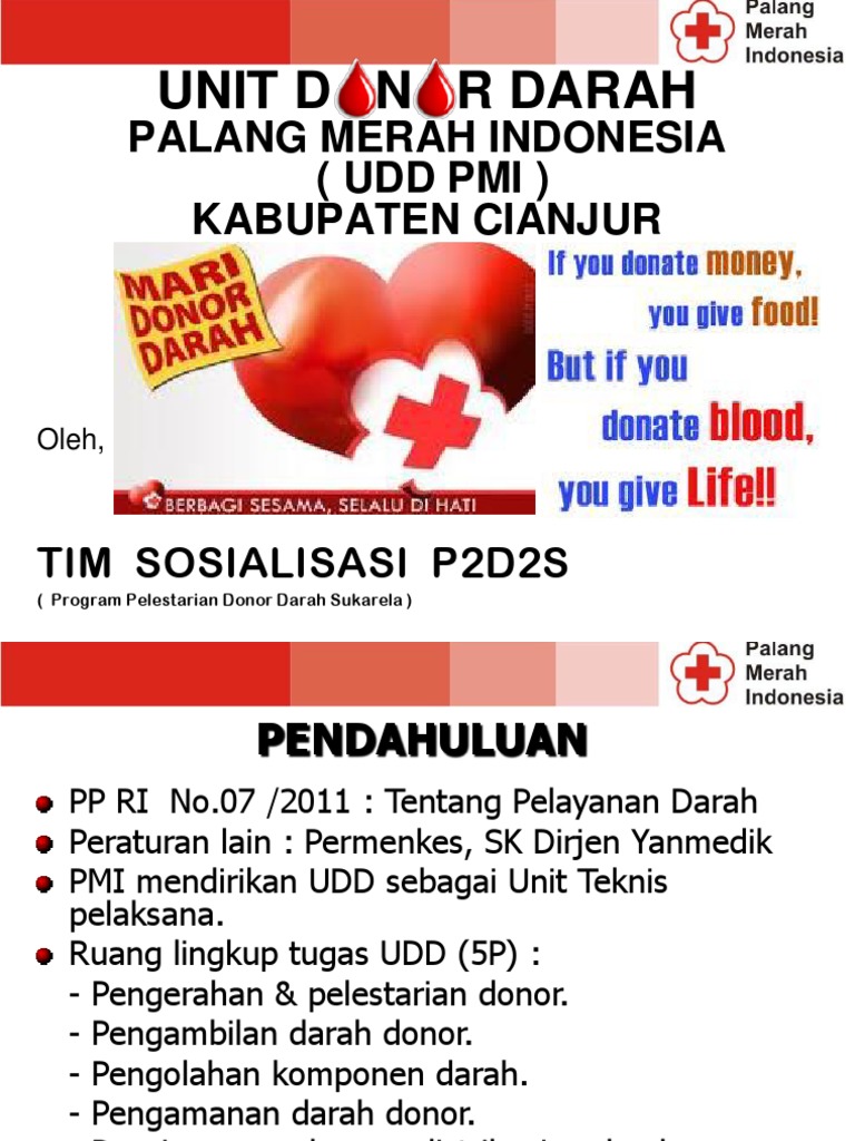 Sosialisasi Direktur UDD PMI Cianjur | PDF