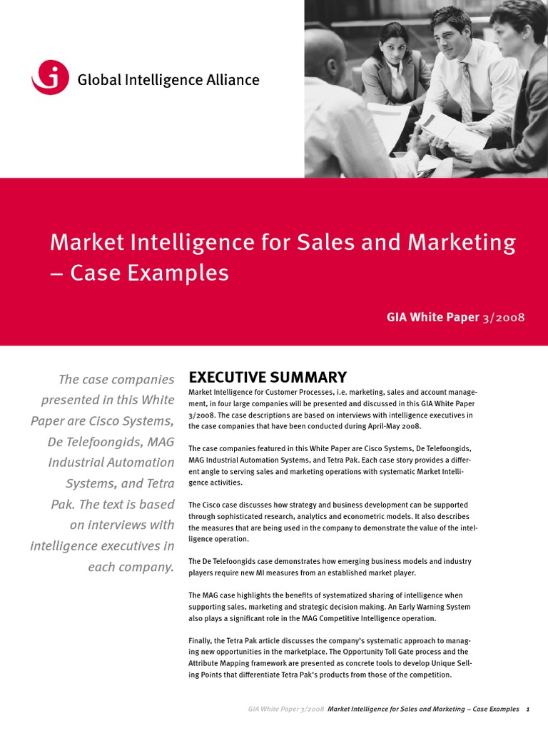 Market Intelligence Case Study Sales & Marketing | PDF | Sales | Marketing