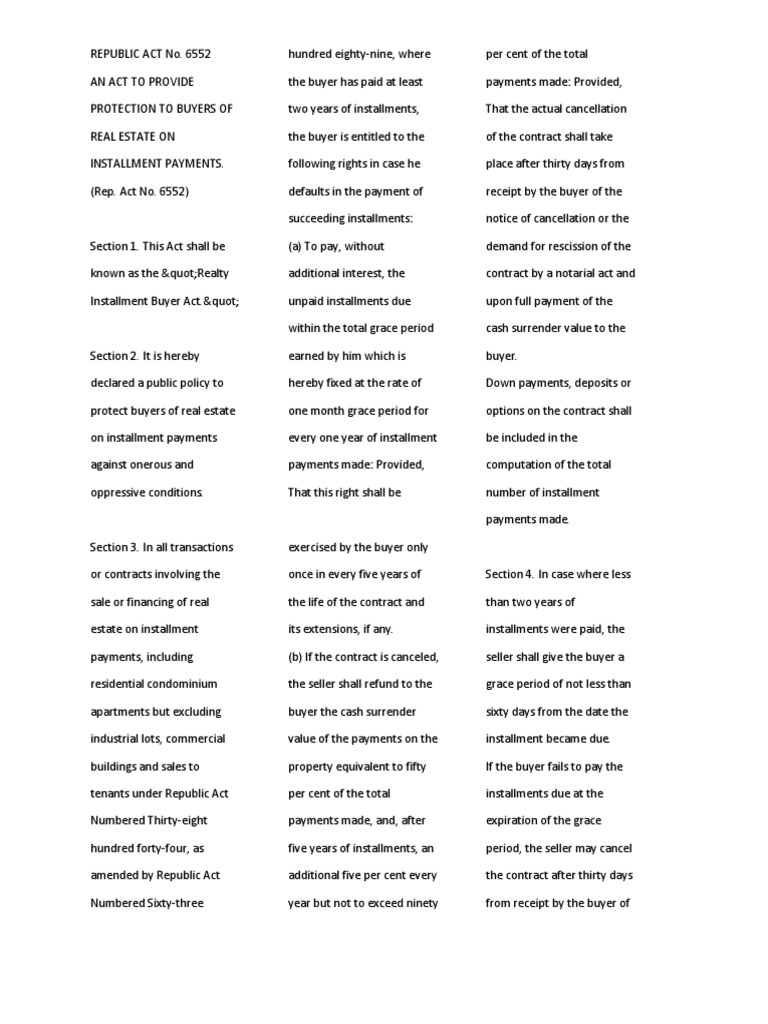 Ra 6552 PDF | PDF | Payments | Financial Transaction