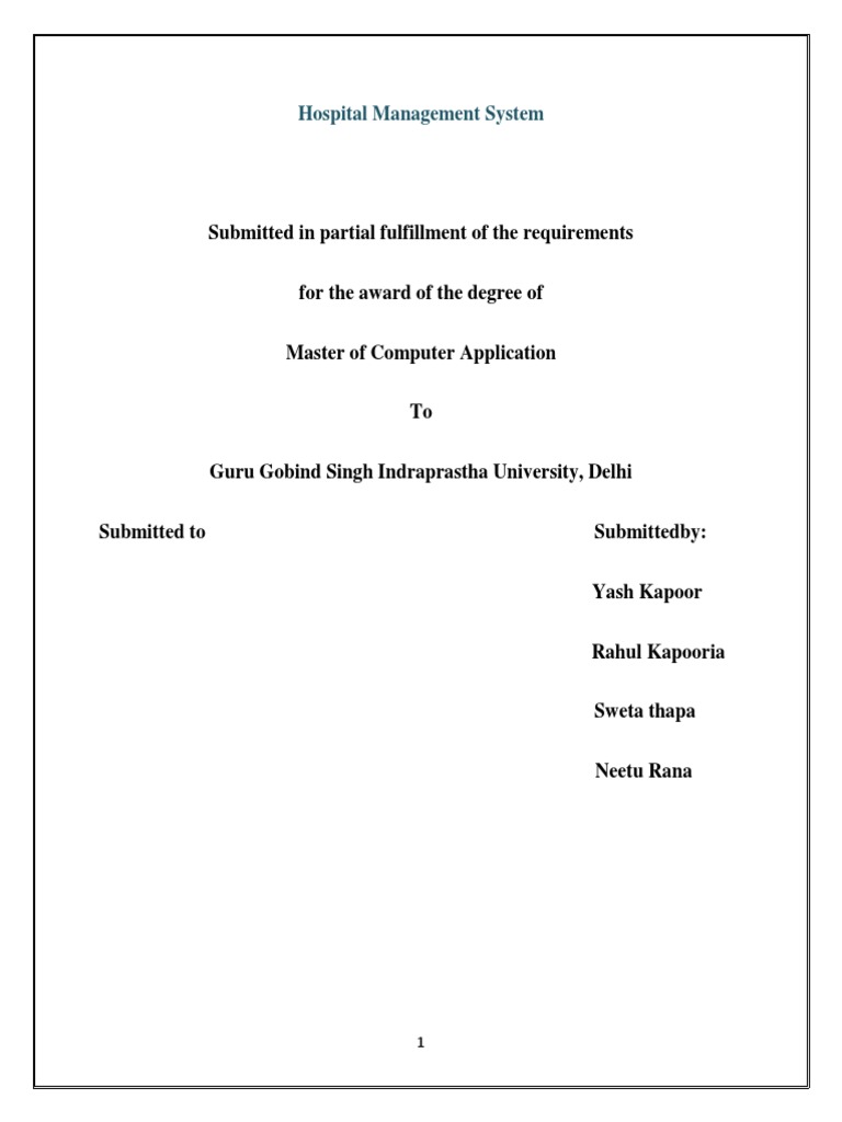 Hospital Management System SRSXXXXXX | PDF | Software Testing ...