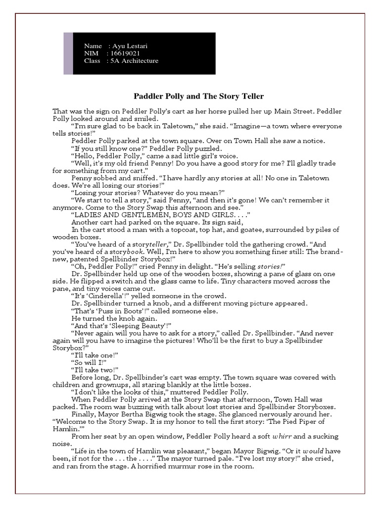 Peddler Polly vs. Story Stealer | PDF