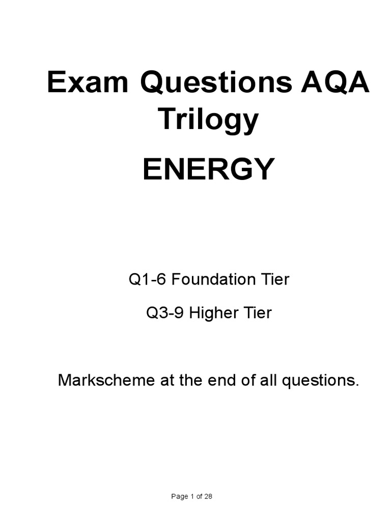Energy Exam Qs | PDF | Power Station | Electricity Generation
