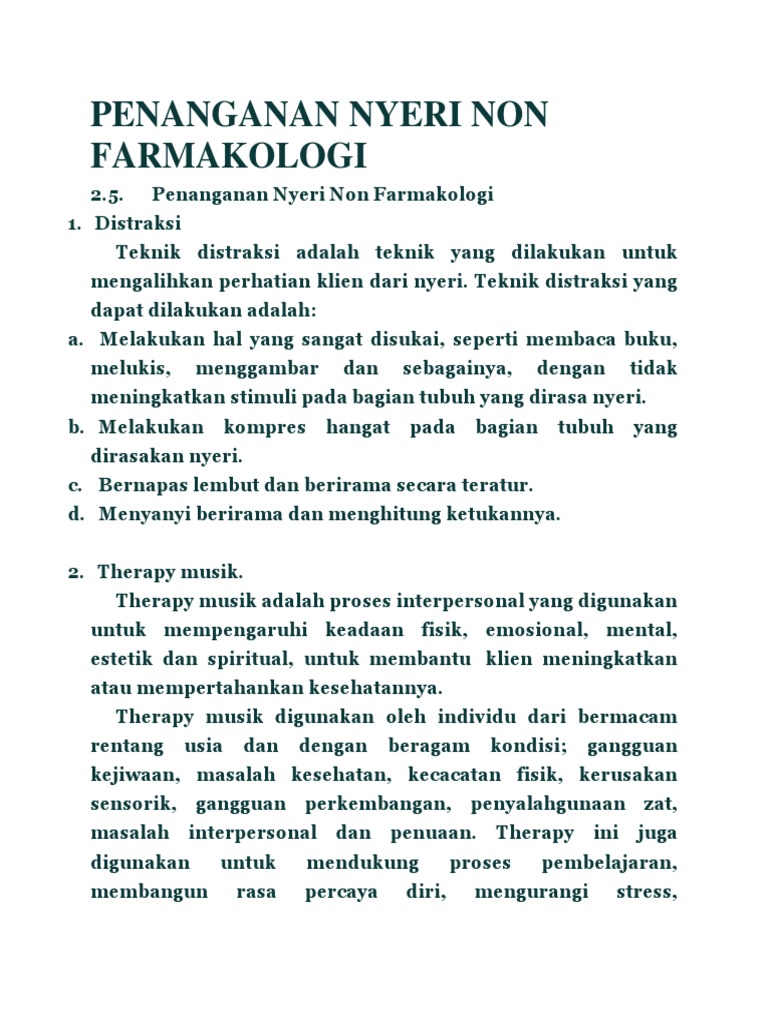 Penanganan Nyeri Non Farmakologi | PDF