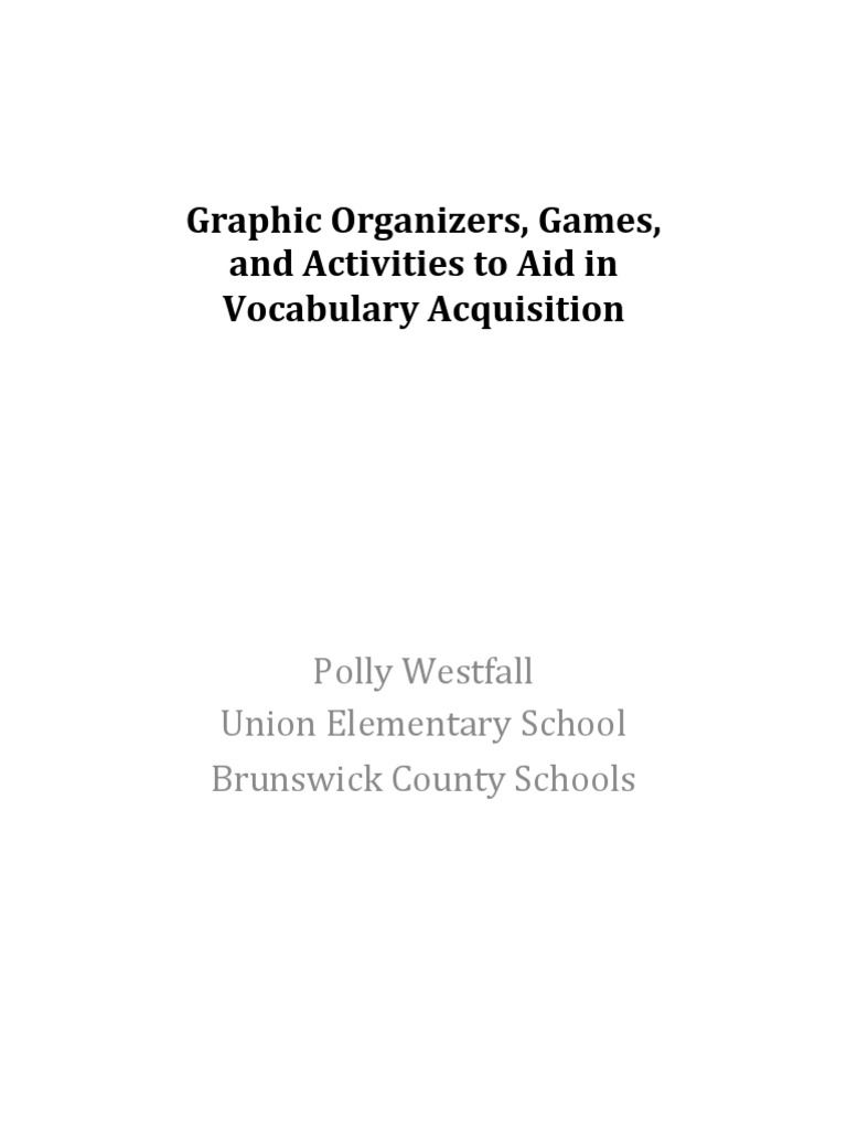 Vocabulary Graphic Organizers For Learning | PDF | Vocabulary | Word