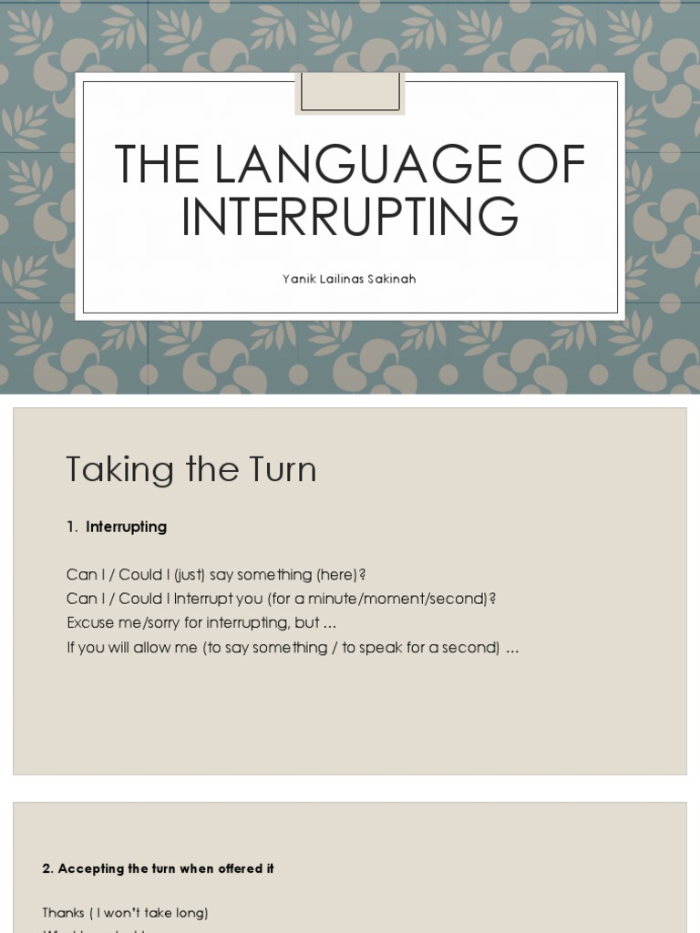 Mastering Interruptions in Conversation | PDF | Career & Growth