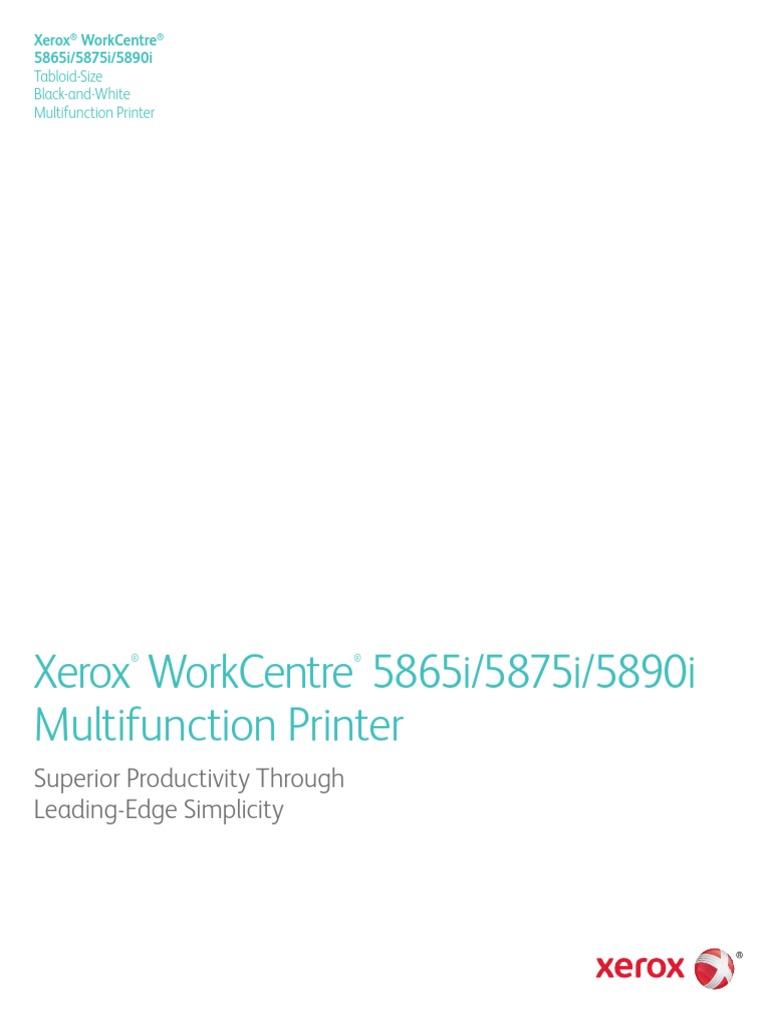 Xerox Workcentre 5865I/5875I/5890I Multifunction Printer: Superior ...