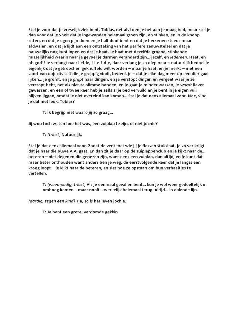 Monoloog Claire Wankel Evenwicht | PDF